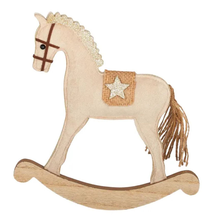 Buy Natural Rocking Horse Felt Standing Decoration in Australia | Real ...