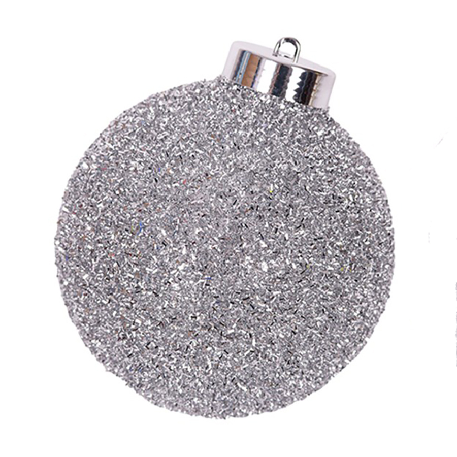 Buy Silver Textured 15 cm Hanging Christmas Bauble in Australia | Real ...